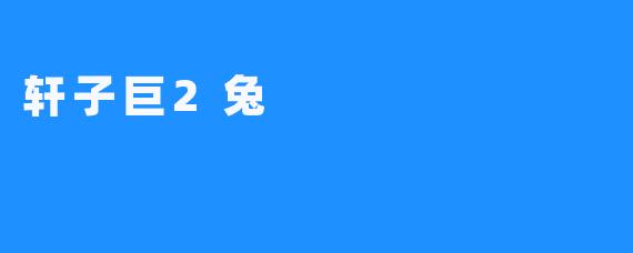 轩子巨2兔：二次元与直播文化的完美结合_香蕉ASMR